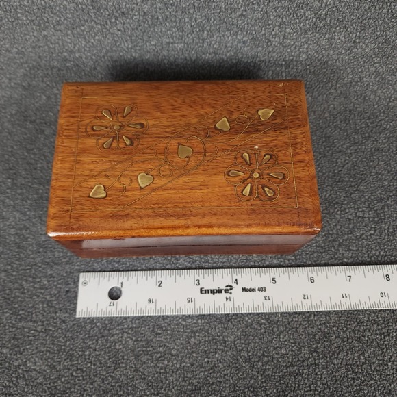 Storage & Organization | Vintage Wooden Keepsake Box Ornate Floral ...